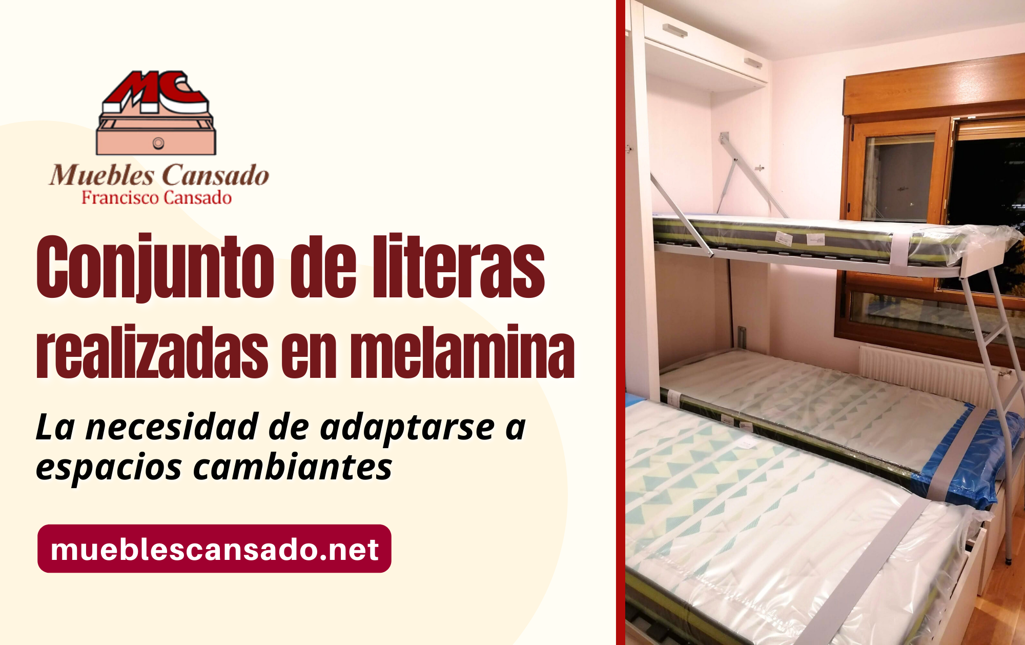 Conjunto de literas realizadas en melamina - Carpintero en Zaragoza ...